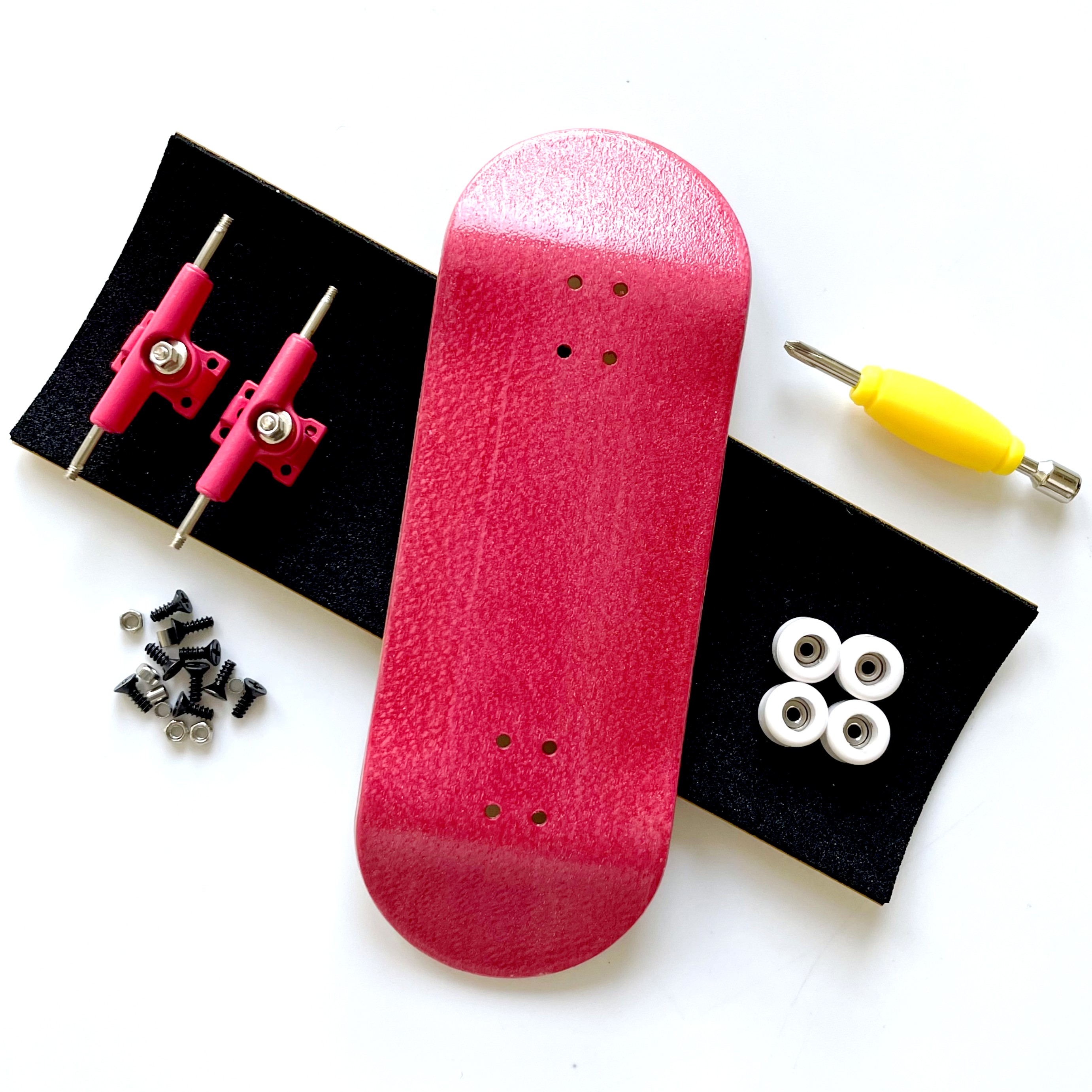 34mm Wooden Fingerboard Set with Double Axle Trucks Bearing Wheels for ...