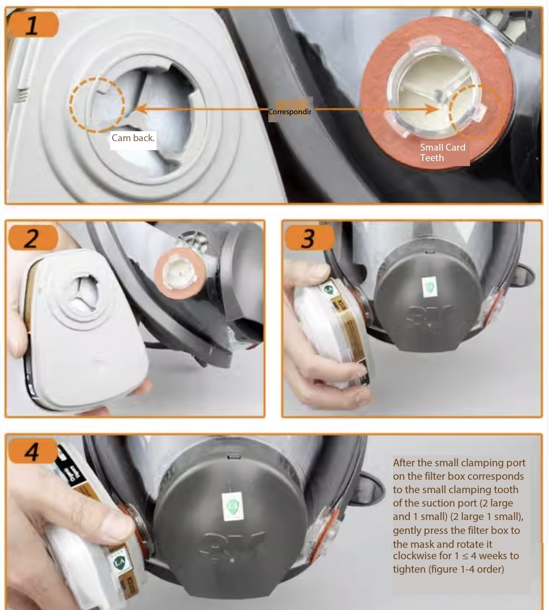 3M 60928 Organic Vapor/Acid Gas P1OO Replacement Respirator Cartridge ...