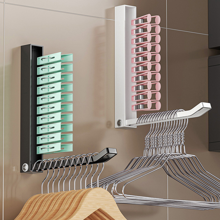 Hanger storage device，clothes Drying Rack，Indoor Wall Mounted Drying ...