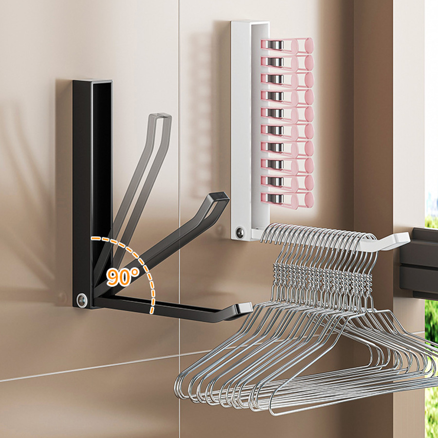 Hanger storage device，clothes Drying Rack，Indoor Wall Mounted Drying ...