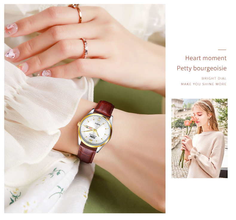 OPK Couple Watch Waterproof Original Leather Watch Strap Watch For Men ...