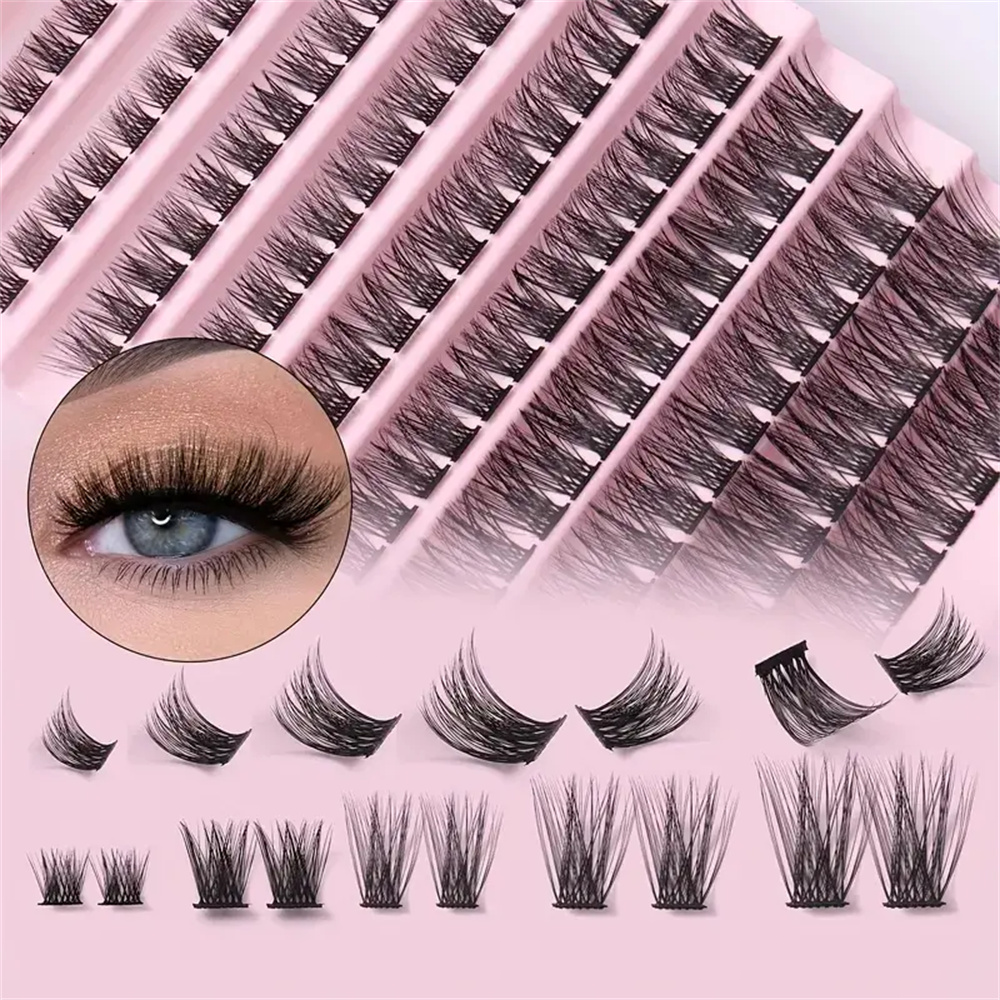 Slim Single Lash Clusters 120pcs , Natural D Curl 8-16mm, Fluffy ...