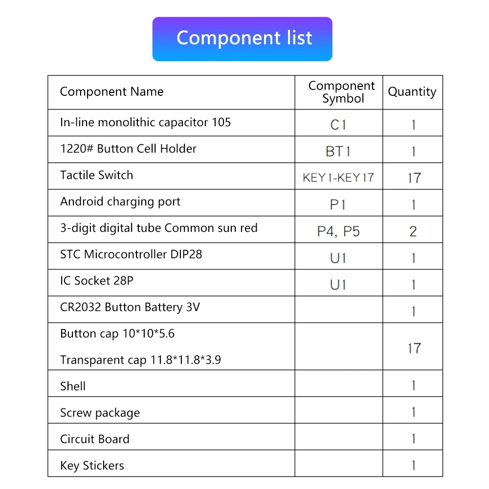 DIY Electronic Kit Mini Calculator Digital Display Calculator Kit 51 ...