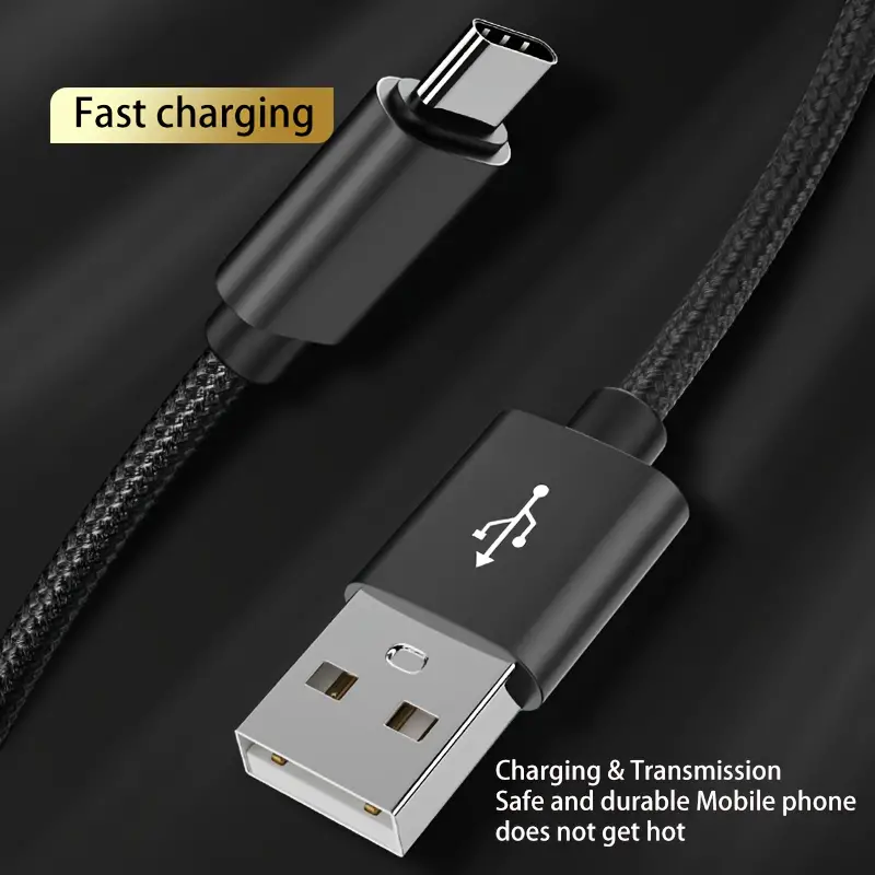 2M long Fast Charging USB Type C Cable for Samsung, Redmi, and OnePlus ...