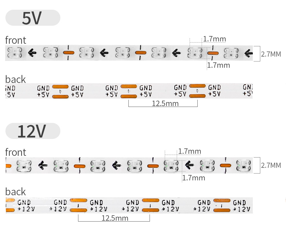 Ultra Narrow 2.7mm WS2812B LED Strip Light WS2812 2020 160Leds/m ...