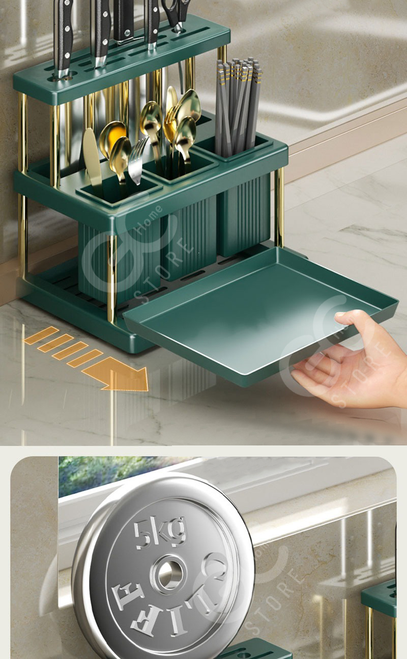 Kitchen Rack Cutlery Chopstick Drainer Holder Rak Pisau Rak Dapur ...