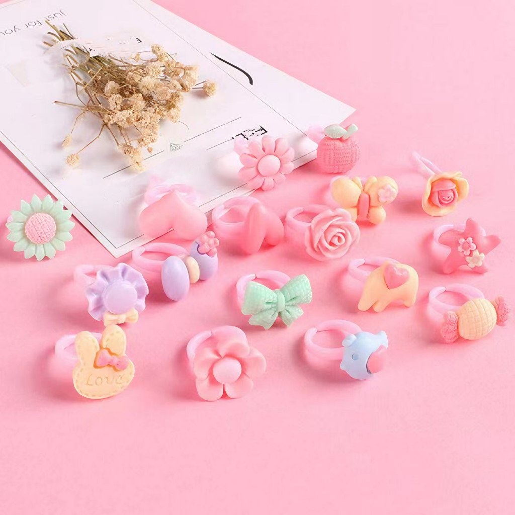 20 Charming Girls Cute Small Ring Rings-DIY Beaded Jewelry Making Kits ...