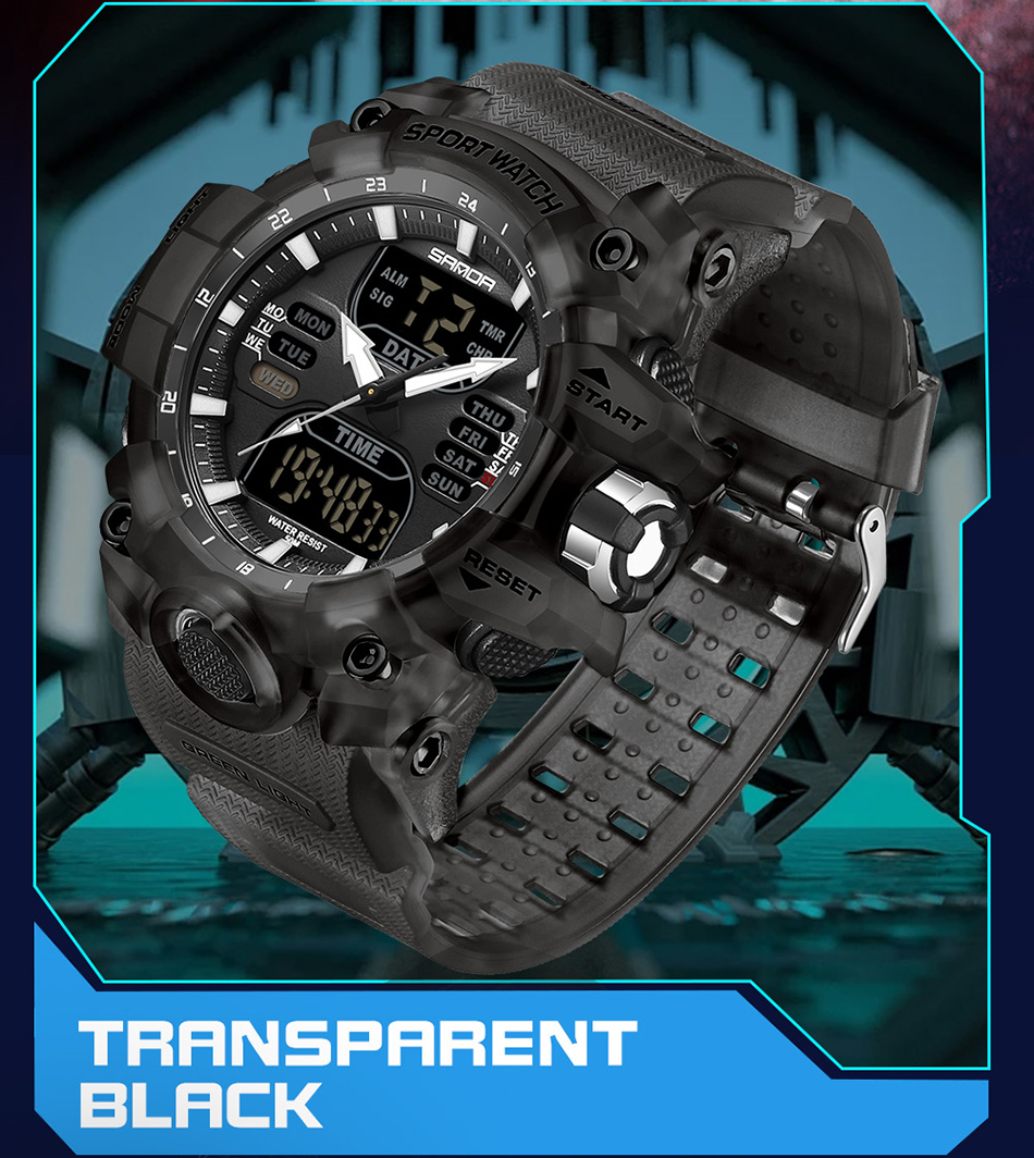 SAMDA Top Brand Luxury Fashion Men Sports Watches Waterproof Digital ...