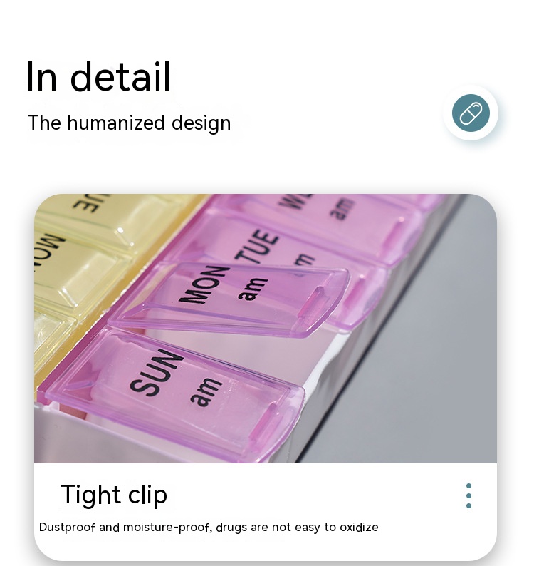 Sub-packing Large-Capacity Fourteen Compartments One Week Pill Box ...