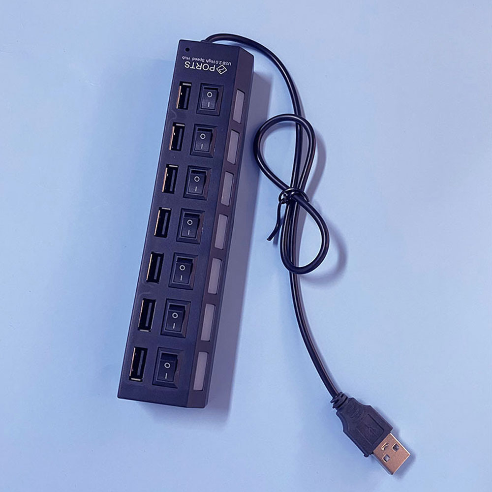 USB Hub Splitter Individual Switch Adapter Multi Powered ON OFF Charger ...