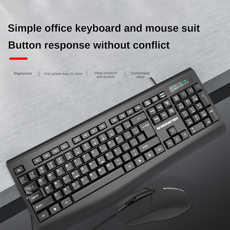 Monster Km1/Km3 Pro Wireless/Wired USB Keyboard And Mouse Combo Set For ...