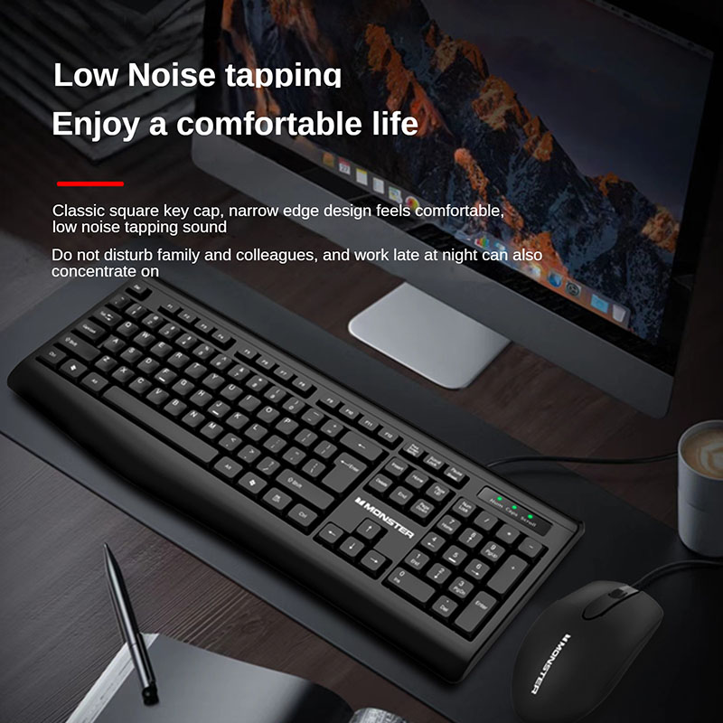 Monster Km1/Km3 Pro Wireless/Wired USB Keyboard And Mouse Combo Set For ...