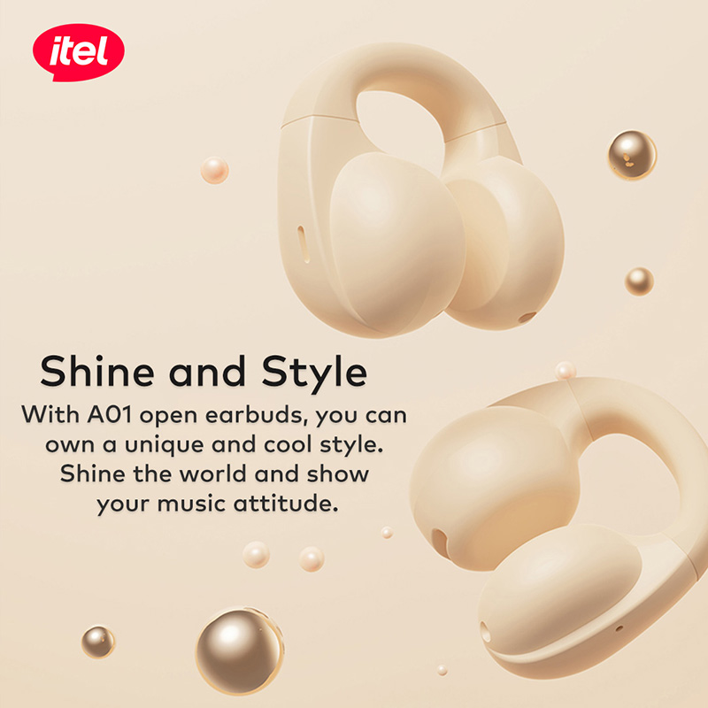 Itel Earbuds A01 Open-Ear Earphones Wireless Bluetooth 5.3 ENC Noise ...