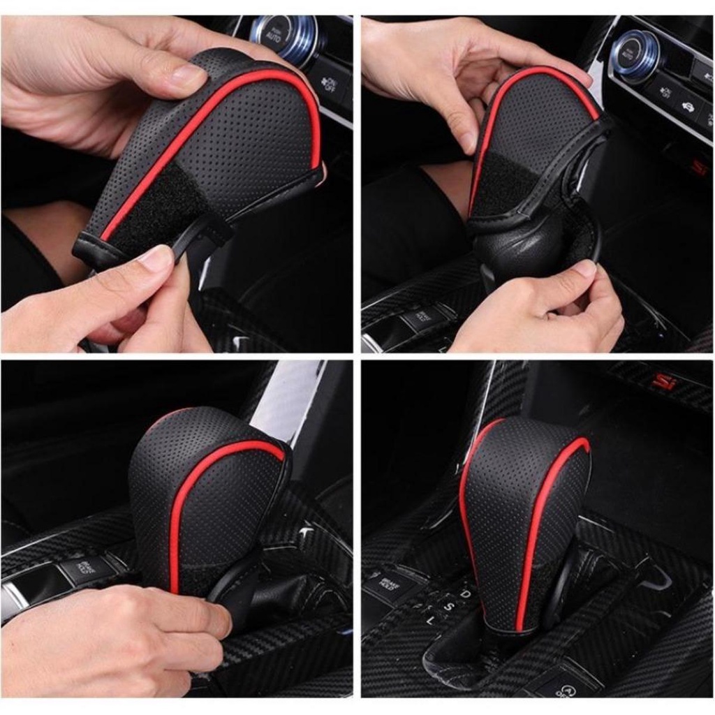 Universal C ar Shift Lever Cover Leather Gear Shift Sl eeve Shift Knob ...