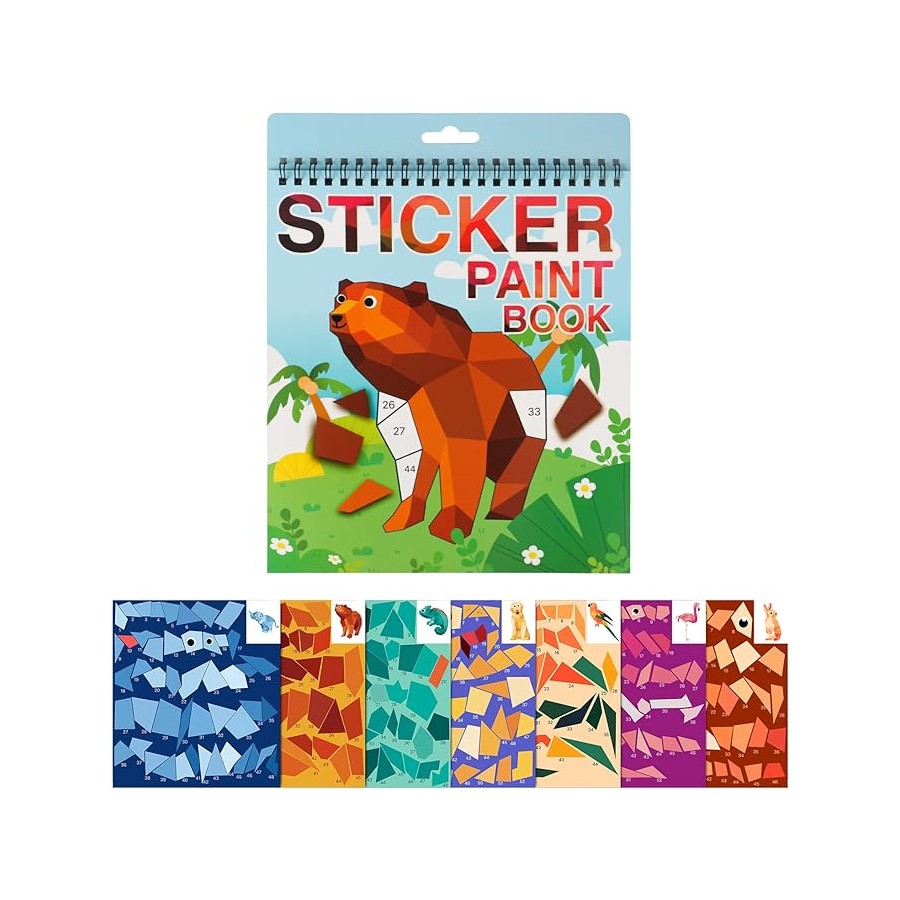 1 Set Sticker Paint Book Crafts，Sticker with Number，Sticker Paint Books ...