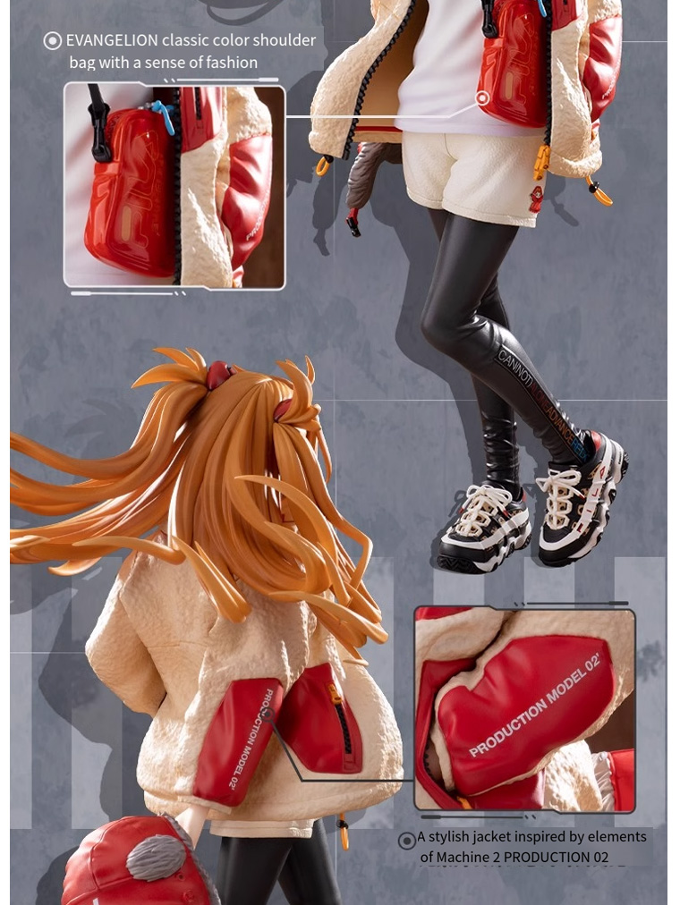 Evangelion Asuka 1/7 Figure EVA Neon Genesis evangelion Polish Gray ...