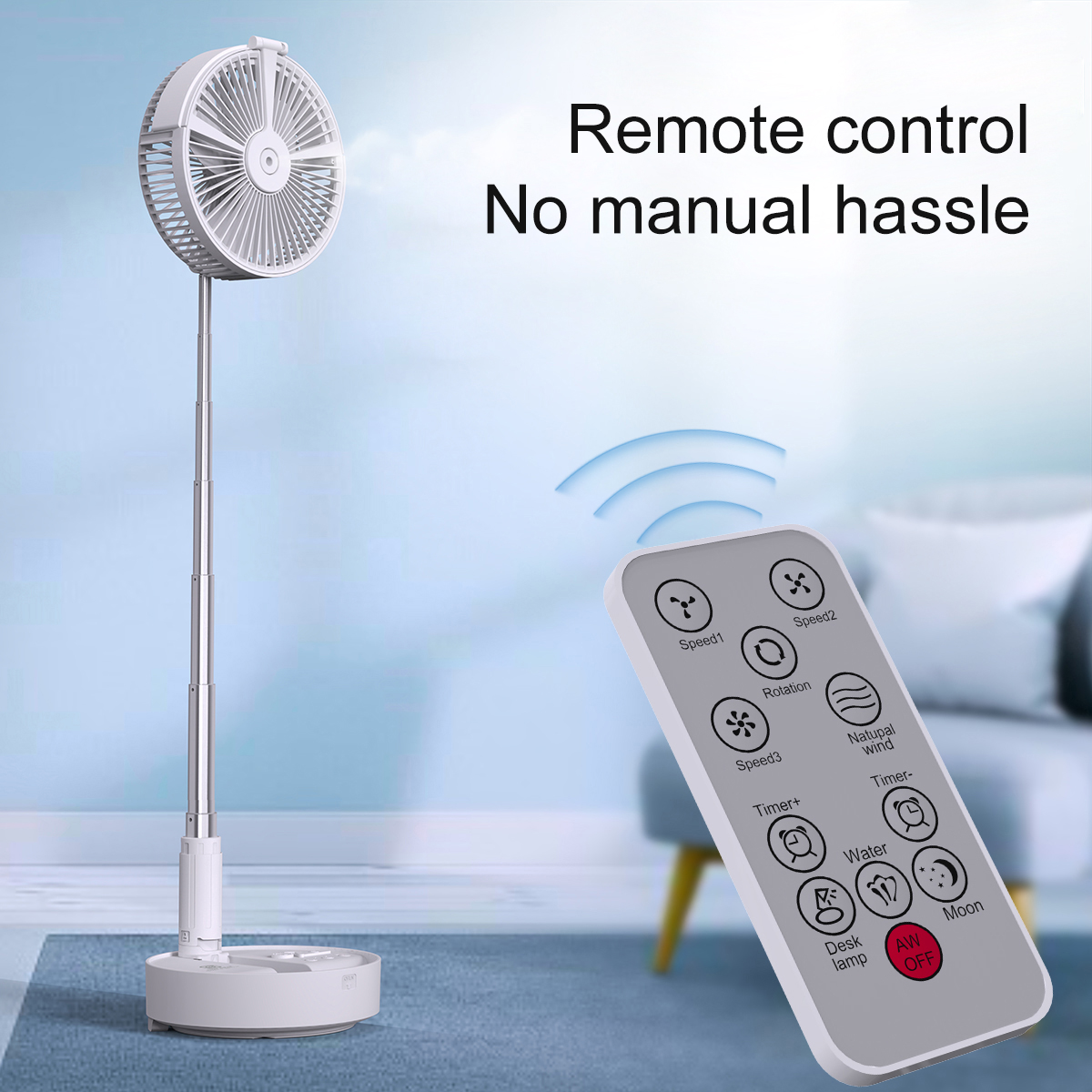 Portable Atomizing fan Intelligent DC frequency conversion floor fan E ...