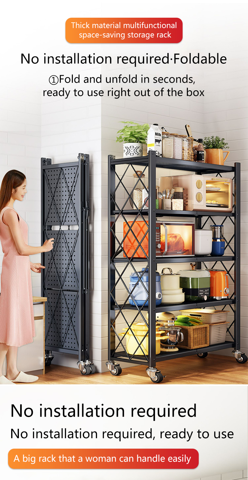 Angle Steel Rack Shelves 5 Layers Kitchen Rack organizer Metal Rack ...