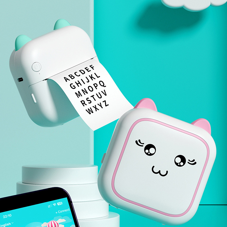 Mini Portable Label Printer Set Bluetooth Connect IOS and Android ...