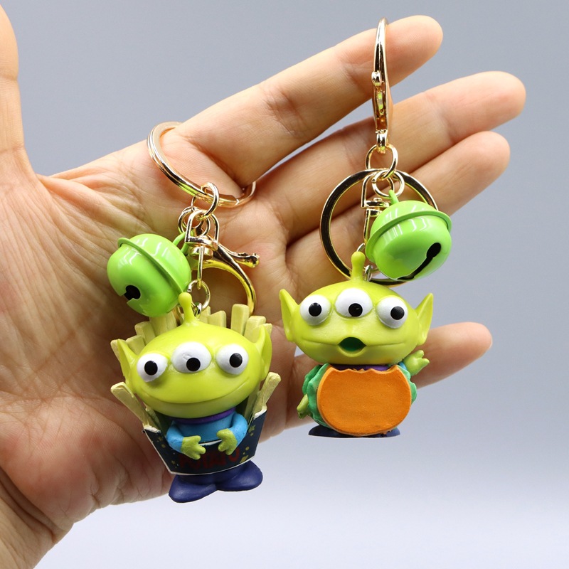 3Pcs/Set 4.4cm Anime Toy Story Figure Aliens Key Chain Hamburger Fries ...