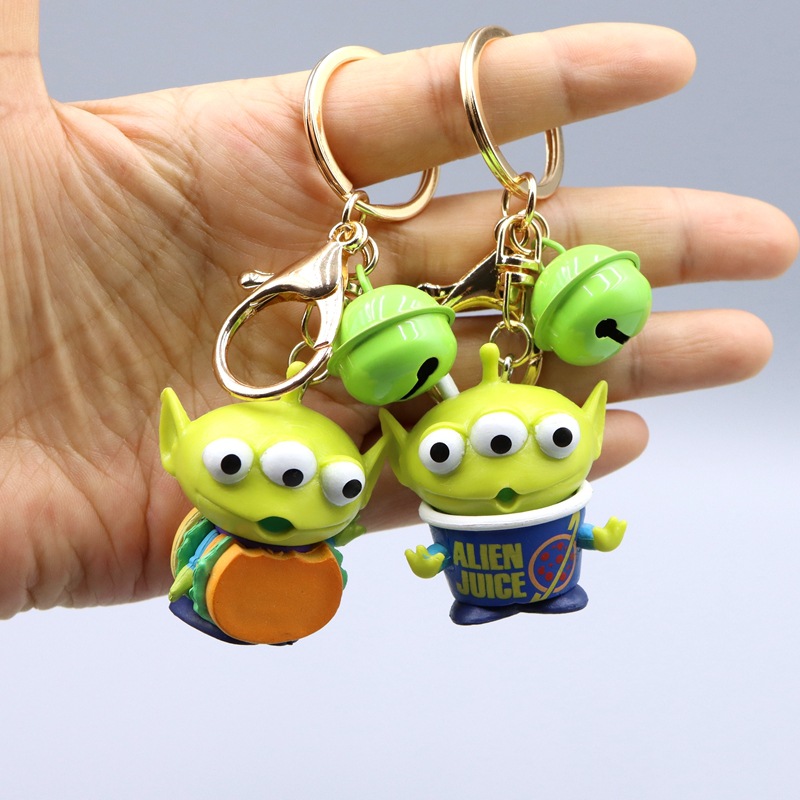 3Pcs/Set 4.4cm Anime Toy Story Figure Aliens Key Chain Hamburger Fries ...
