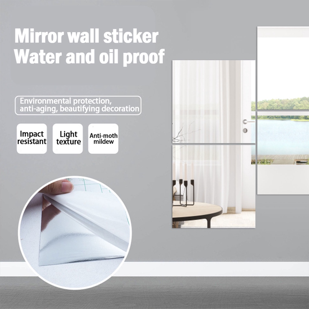 DIY Mirror Wall Mirror Sticker Soft Acrylic Material Smooth And Easy To ...
