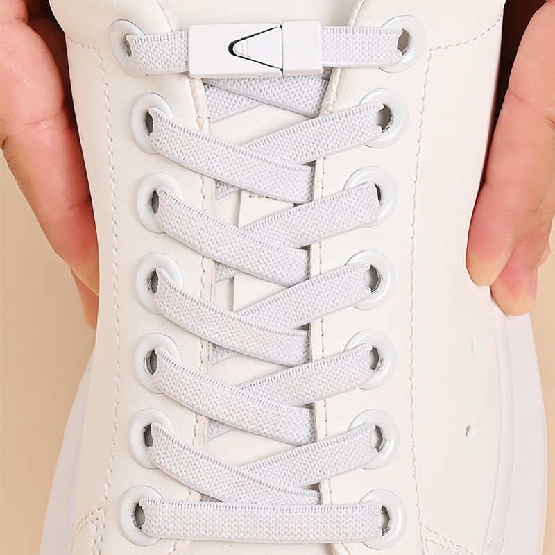 1 Pair Elastic No-Tie Shoelaces with Switch Buckles - 8mm Wide Stretch ...