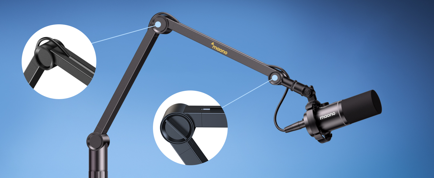Maono BA91 Microphone Boom Arm Stand Microphone Suspension Boom Scissor ...