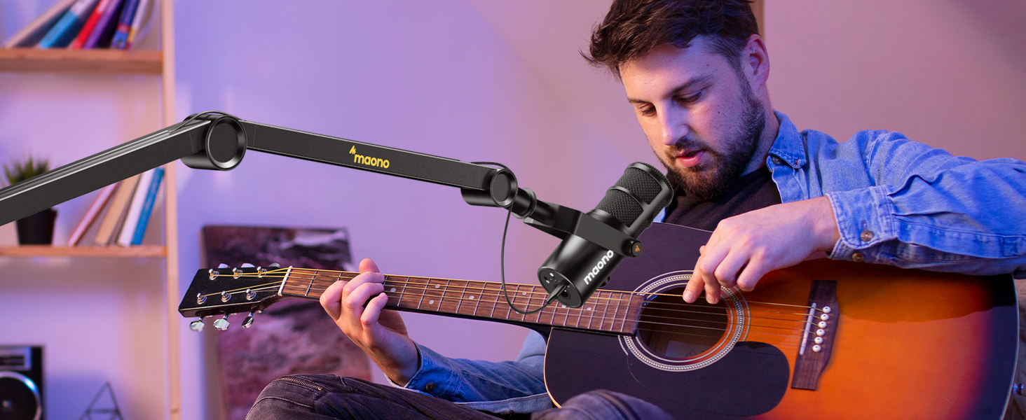 Maono BA91 Microphone Boom Arm Stand Microphone Suspension Boom Scissor ...