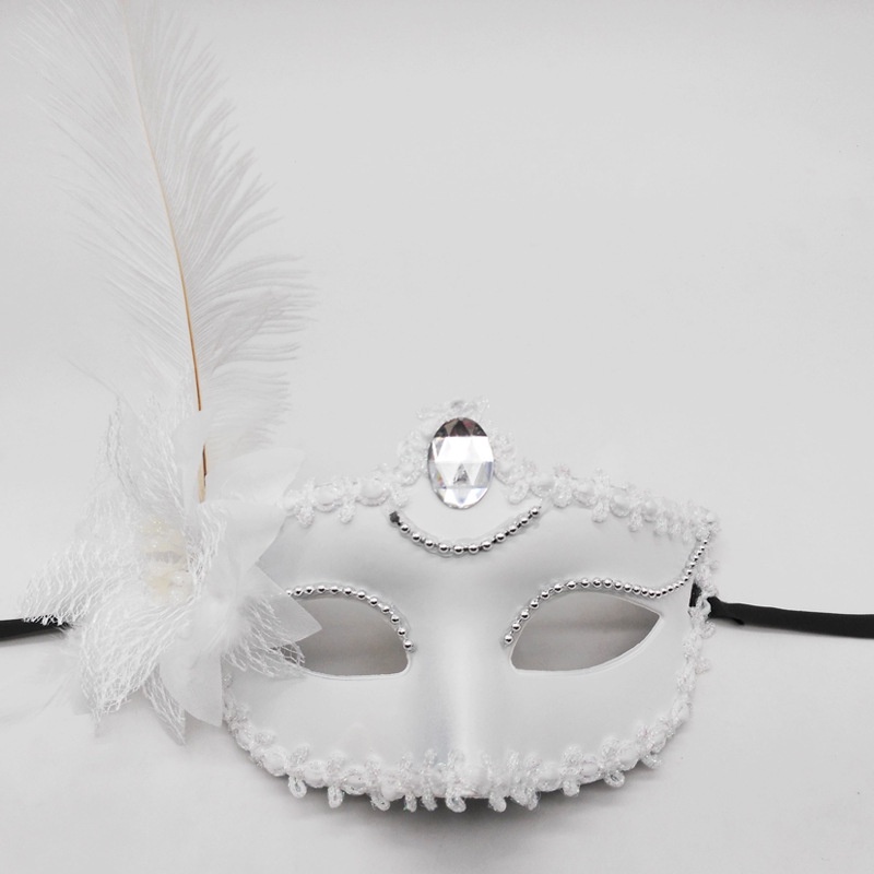 Venice Half Face Mask for Women - Elegant Masquerade Mask with Side ...