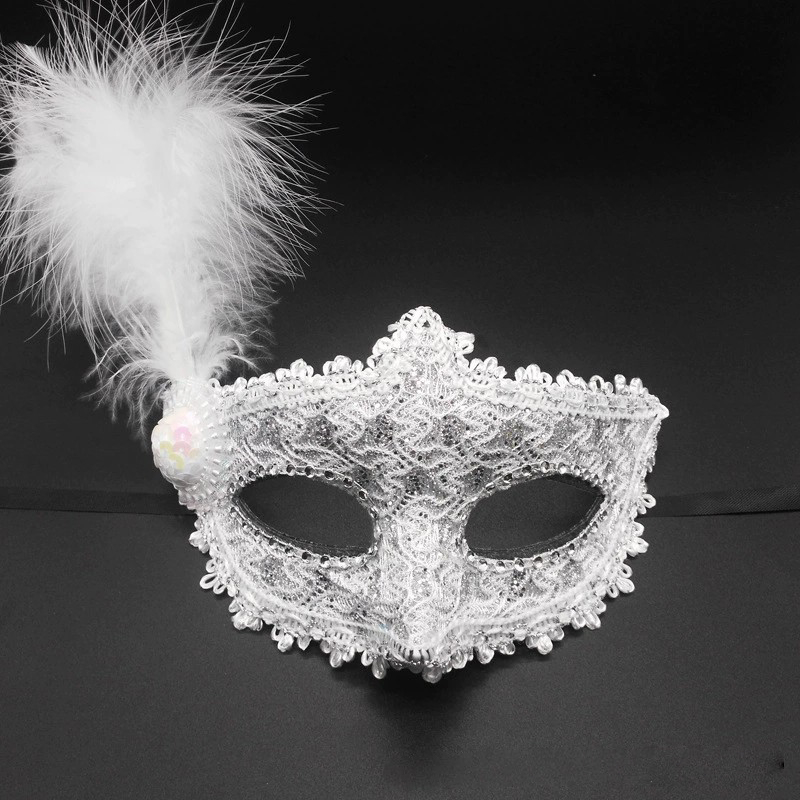 Venice Half Face Mask for Women - Elegant Masquerade Mask with Side ...