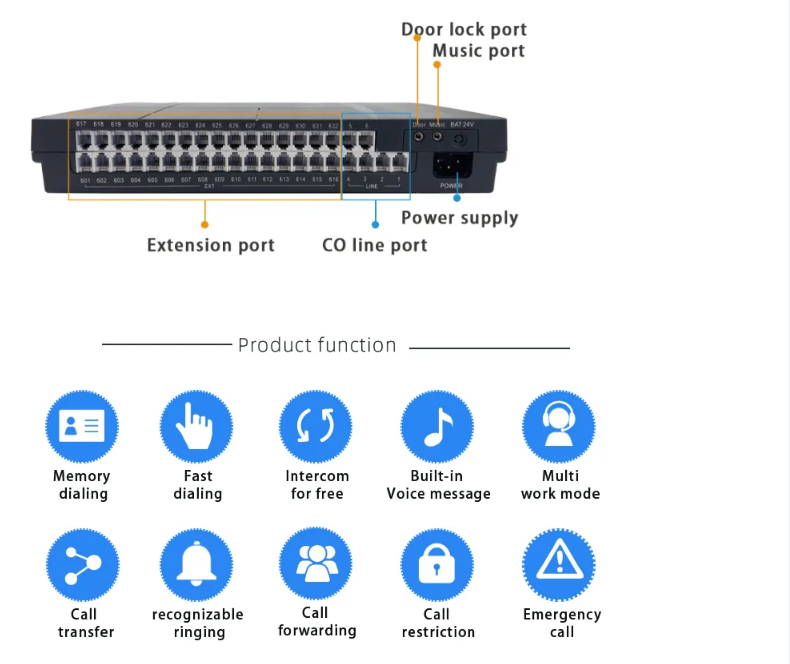 EXCELTEL PABX PBX CS+632 24/32ch PABX Telephone Switch 16 Telephone ...