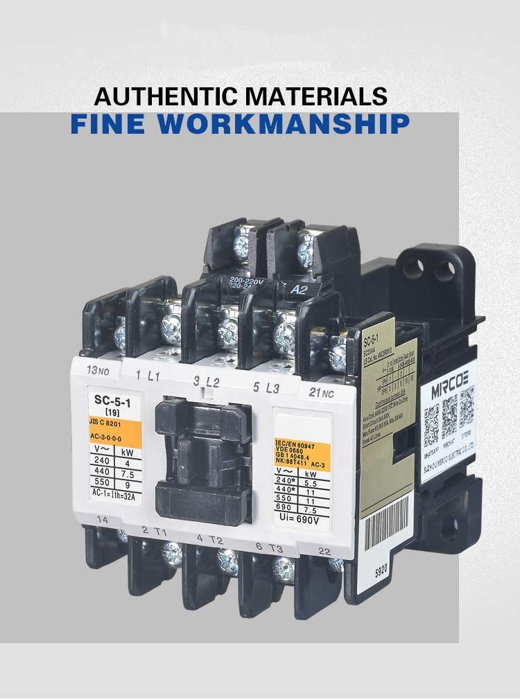 11A to 65A Electric AC Magnetic Contactor SC-03 SC-05 SC-0 SC-4-1 SC-5 ...