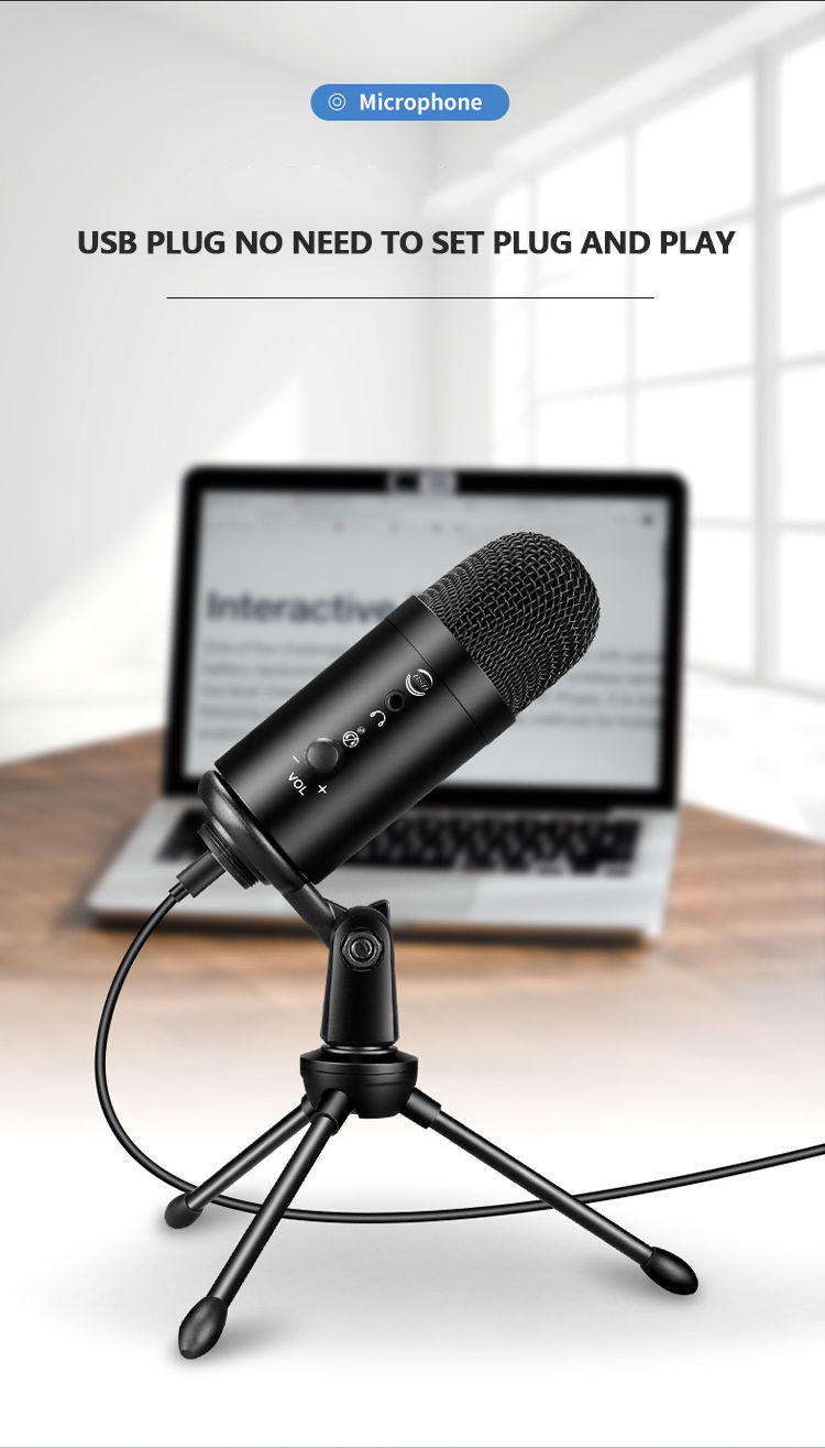 【Super clear sound quality】USB Condenser Recording Microphon for PC ...