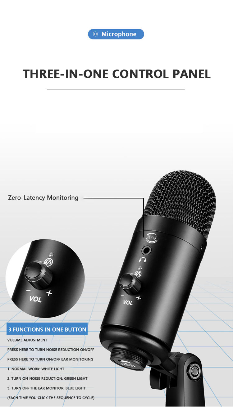 【Super clear sound quality】USB Condenser Recording Microphon for PC ...