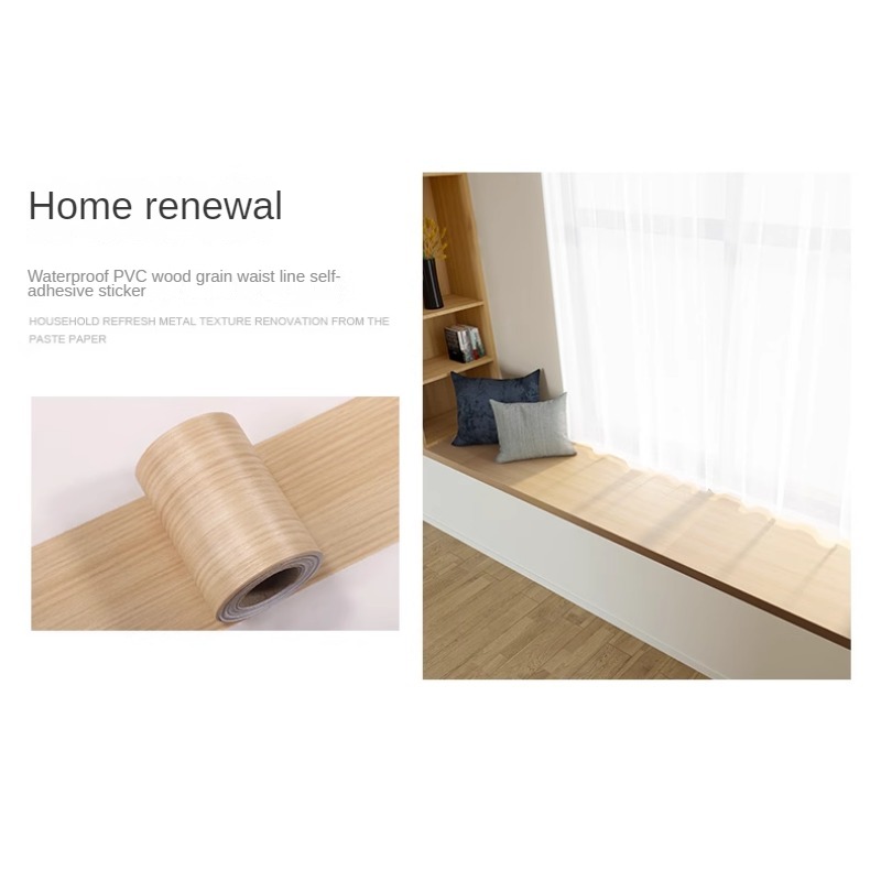 Door frame edge wrapping with self-adhesive wood grain wall sticker, color change, wall corner ...