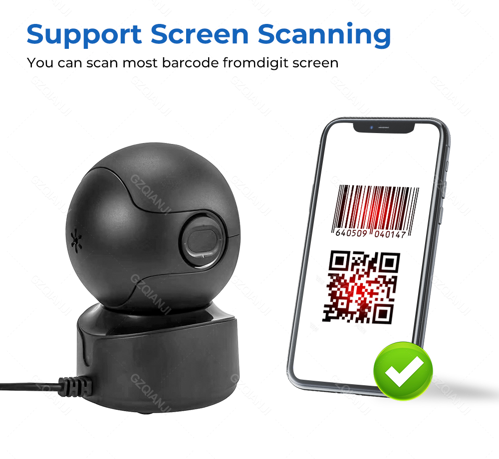 Barcode Scanner 2D Desktop Plug and Play Automatic Sensing Data Matrix ...