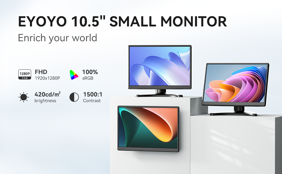 Eyoyo Small Computer Monitors - 10 Inch Monitor Screen FHD 1920x1280 ...