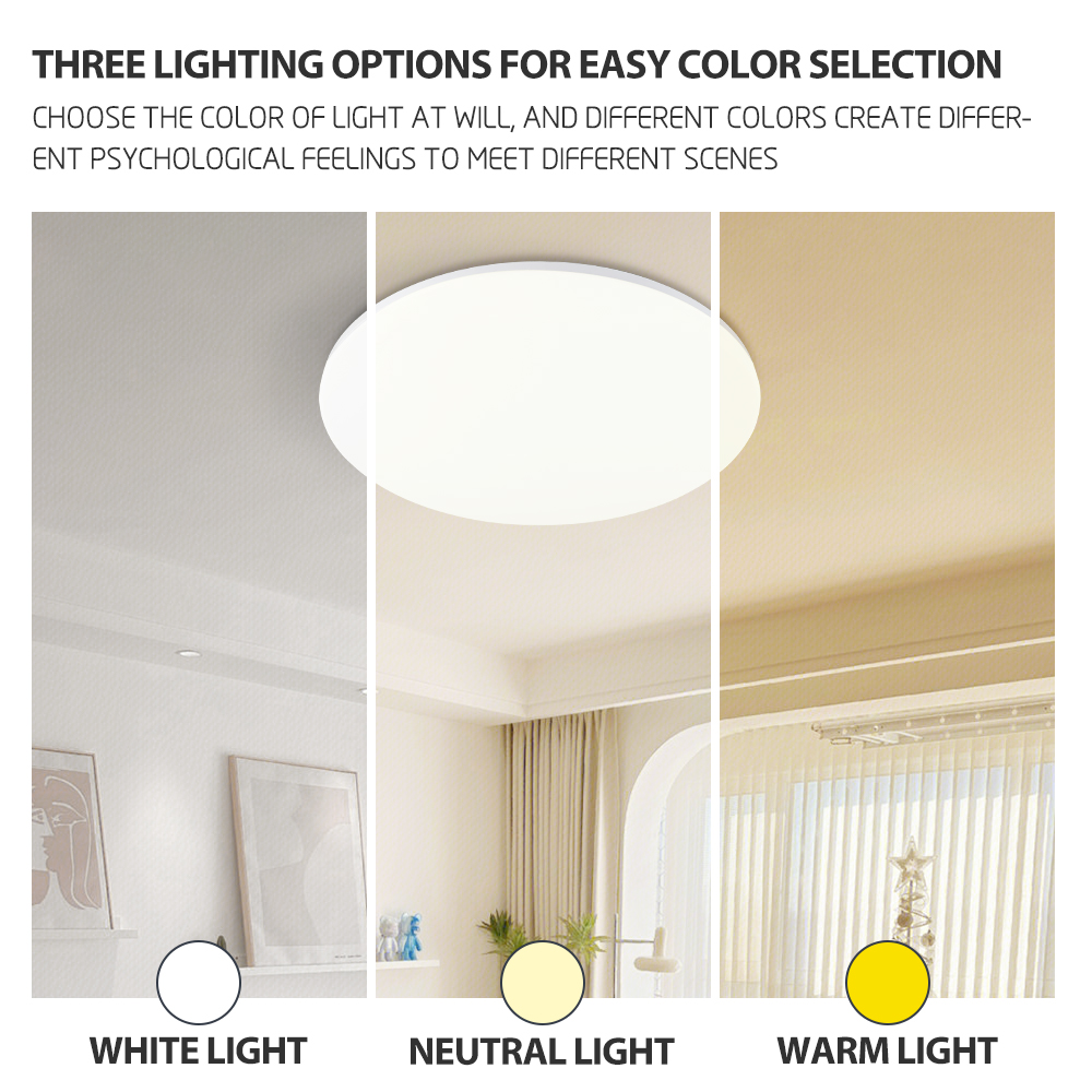 Ding Dian LED Moden Ceiling Light Tricolor White light 370MM/470MM ...