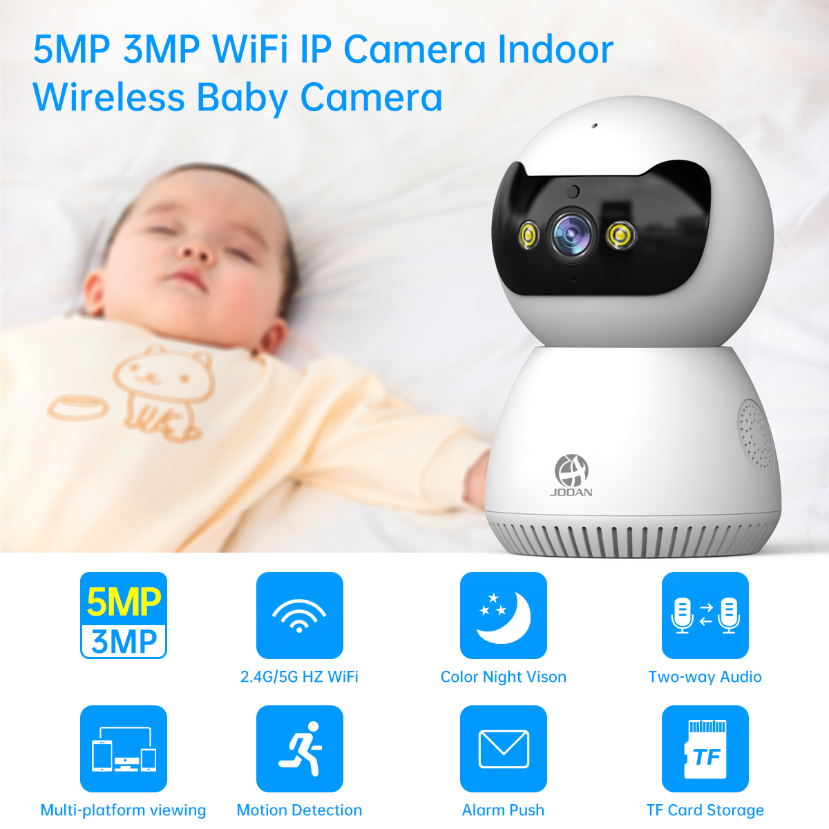 Jooan 5MP WiFi Camera security 360 CCTV Wireless Home ip camera ...