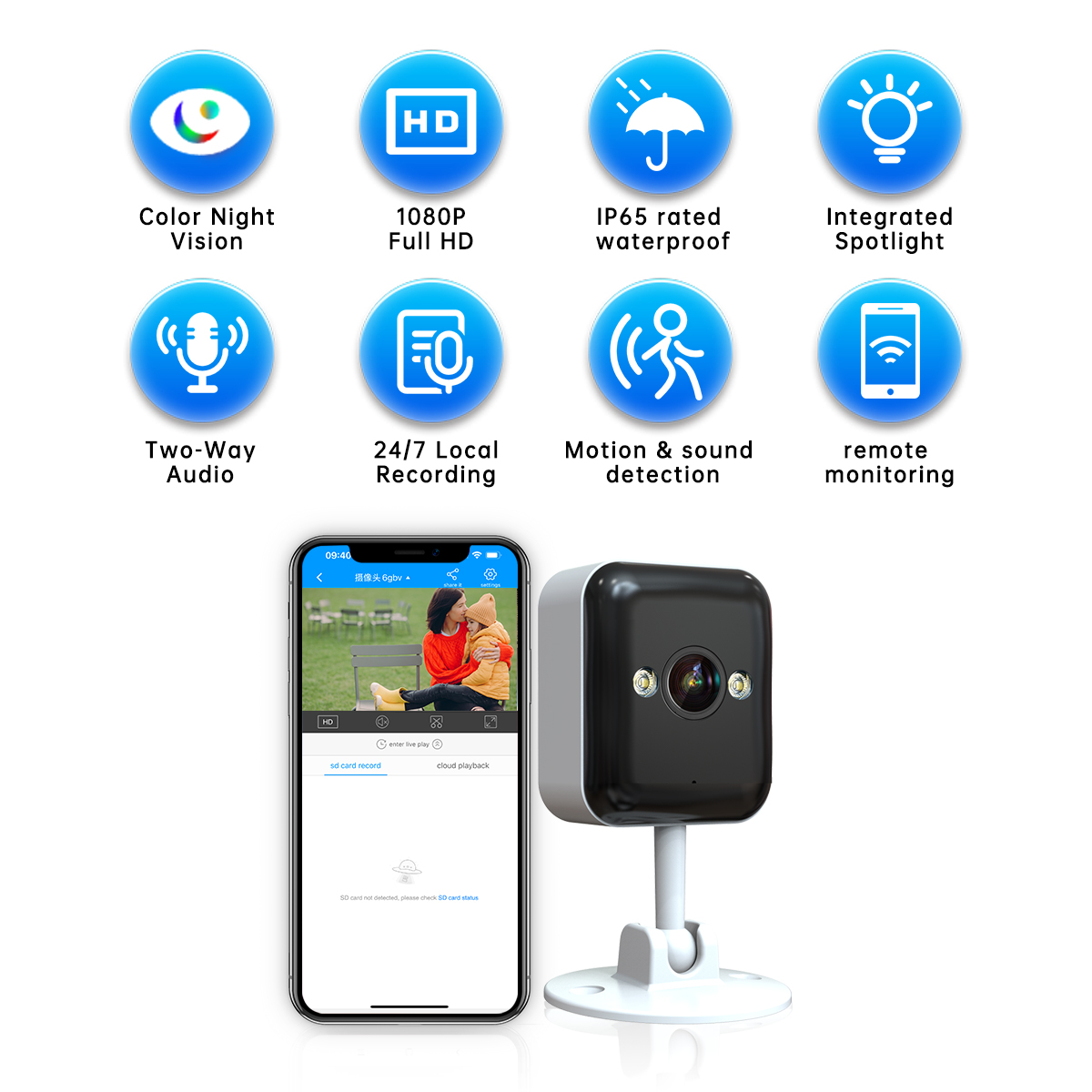 JOOAN CCTV Camera 2K Waterproof Connect To Cellphone Smart Home With ...