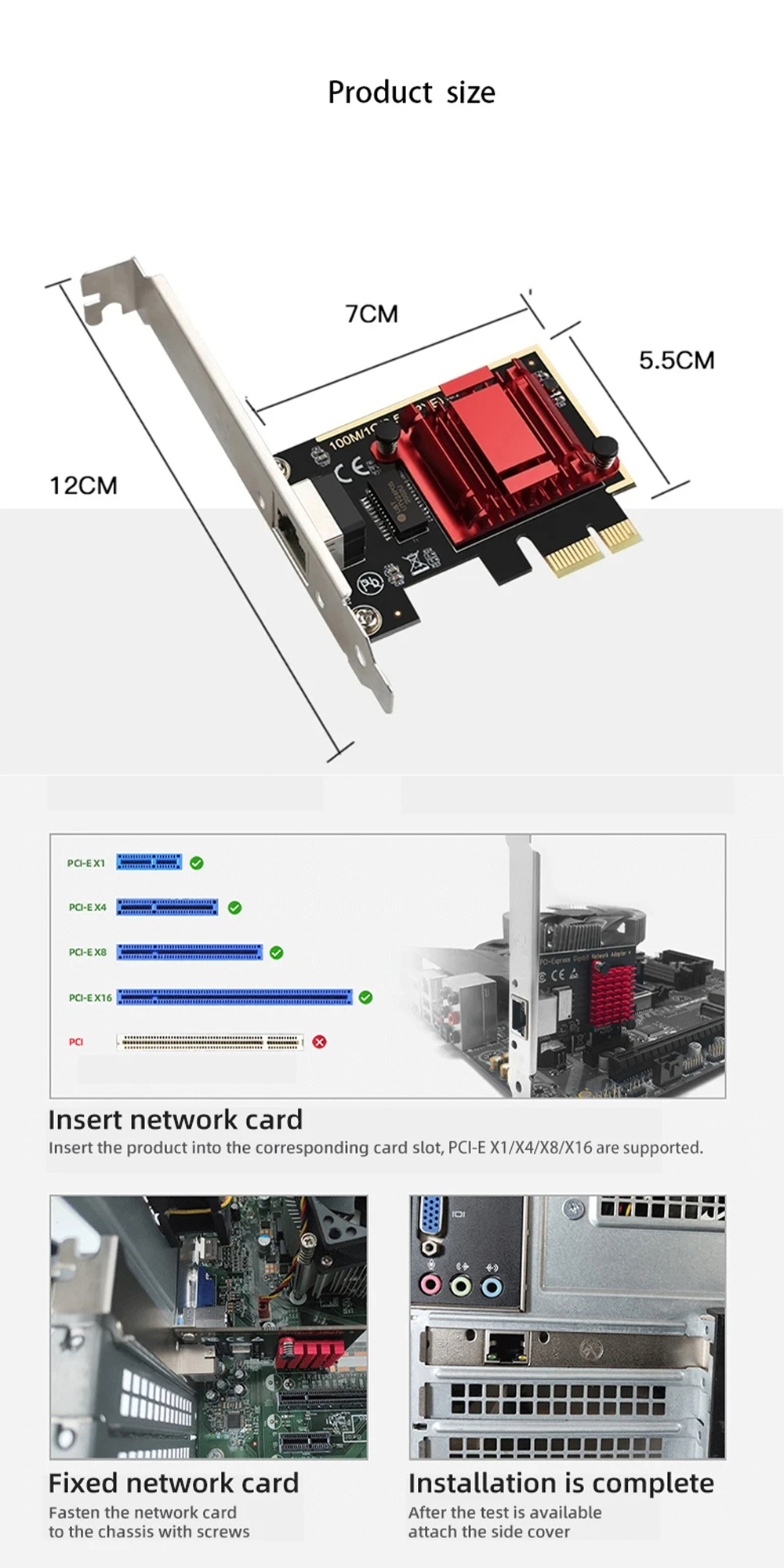 [Local Shipment] 2.5G PCIE Built-in Wireless Network Card PCI-E To RJ45 ...