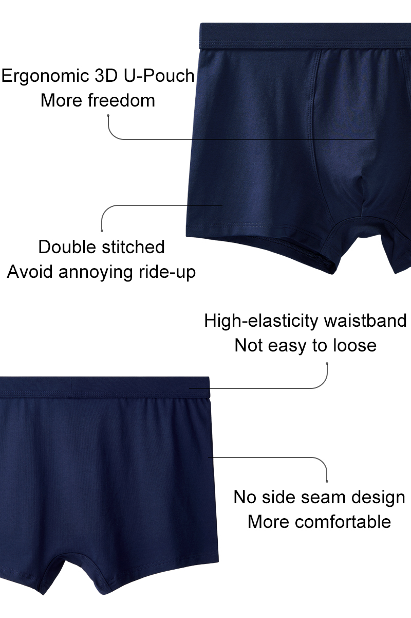 WNZiuLar Plus Size men's cotton boxer 1-4 pack oversize underwear man ...