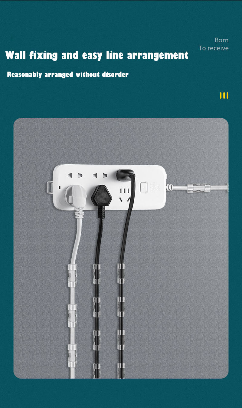 40pcs Cable Organizer Clips Transparent Cable Management Extension Cord ...