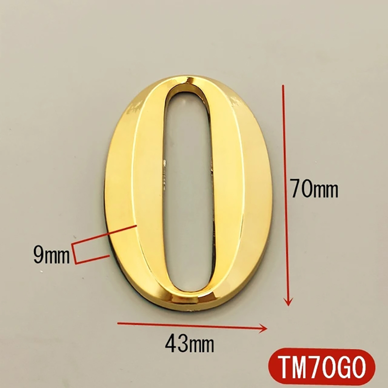 Gold 3D 7CM Self Adhesive House Number Sign Number Digit Apartment ...