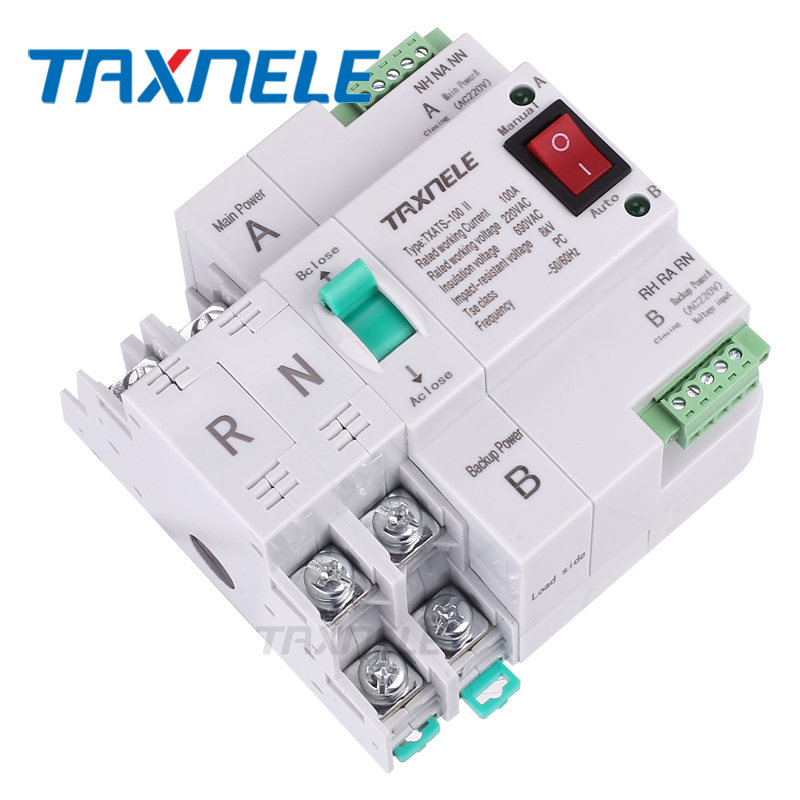 TAXNELE Dual Power Automatic transfer switch 2P 4P 100A ATS Circuit ...