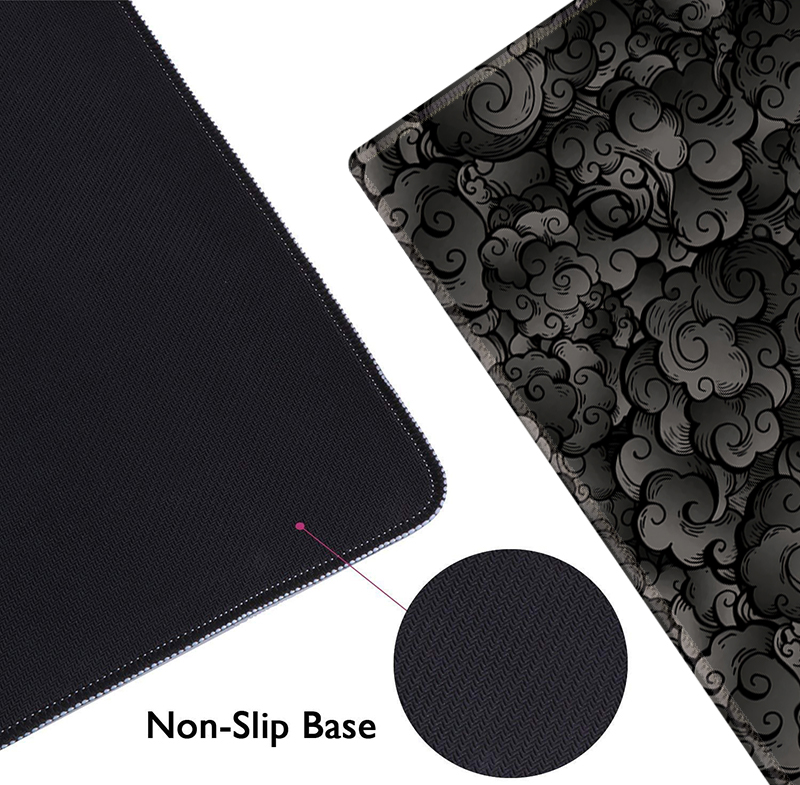 Black Japanese Clouds Mouse Pad Gaming XL Home New HD Mousepad XXL ...