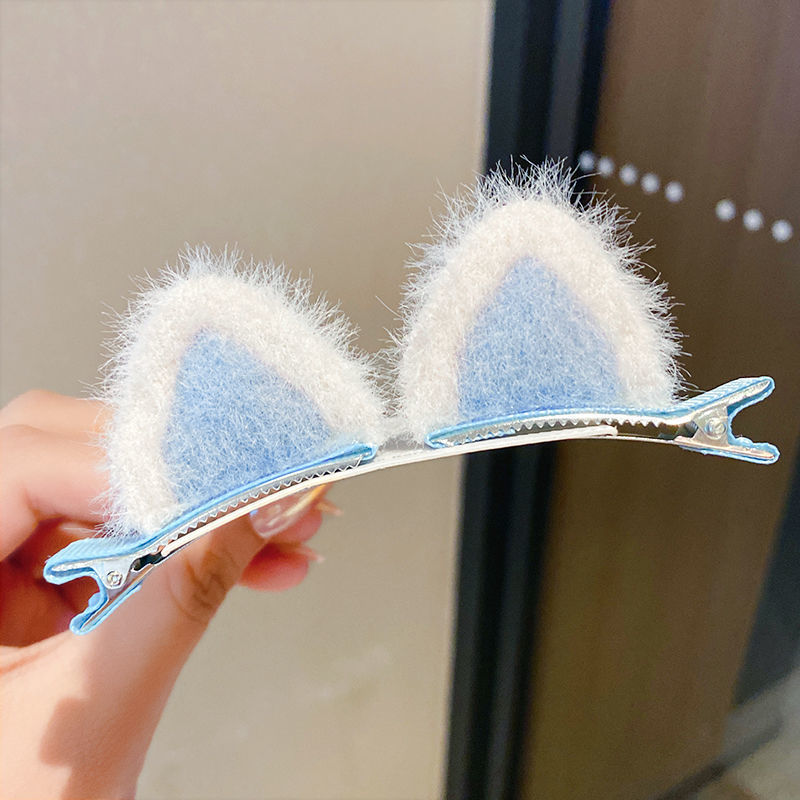 A Pair Set Cartoon Three-Dimensional Cat Ear Hair Clip Set Children ...