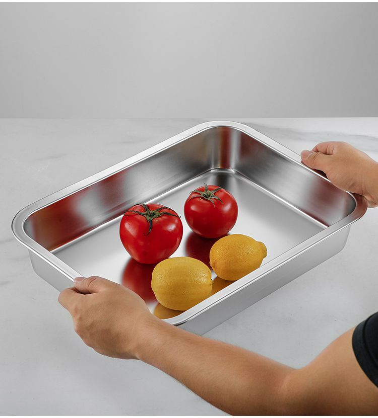 304 Stainless Steel Square Basin with Lid Set Rectangular Basin ...
