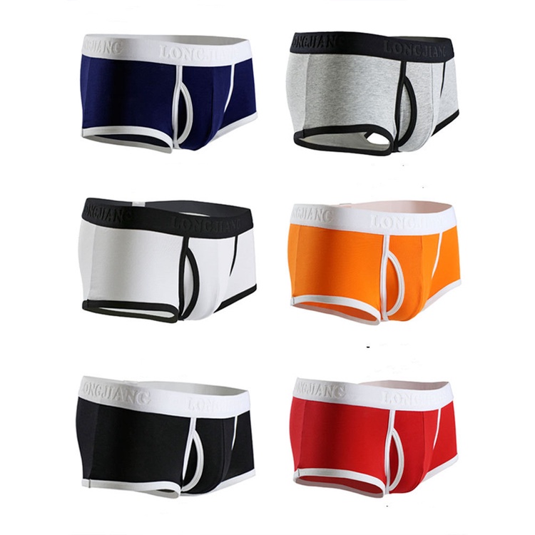 Man Cotton Boxers Panties Male Shorts Jockstrap Bulge Underwear ...